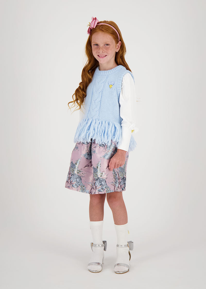 Ava Tank Top With Fringe Blue – Angel's Face