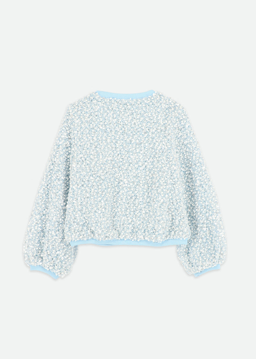 Cedar Boucle Sequin Top Pale Blue – Angel's Face