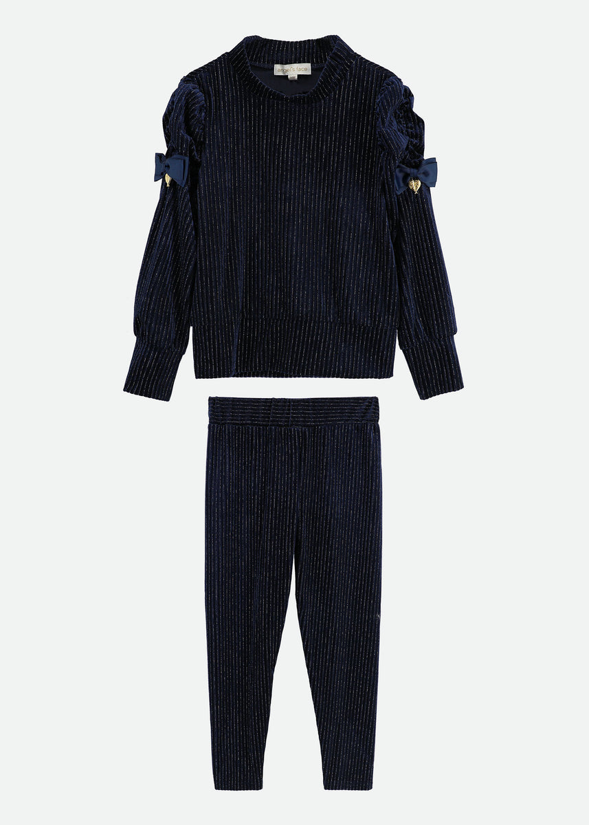 Finella Velveteen Top & Legging Set Navy – Angel's Face