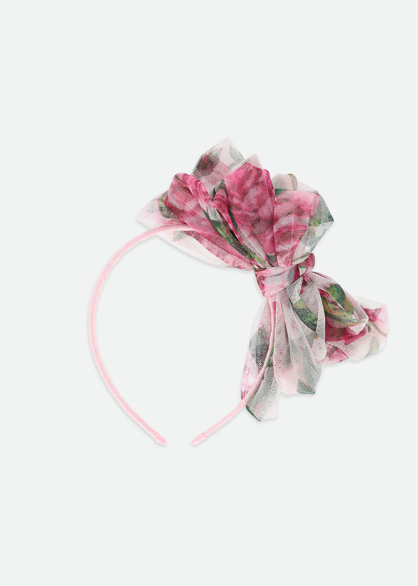 Gladys Roses Tulle Headband Pink – Angel's Face