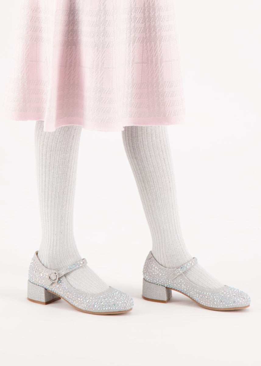 Lizzie Crystal Heels Silver – Angel's Face
