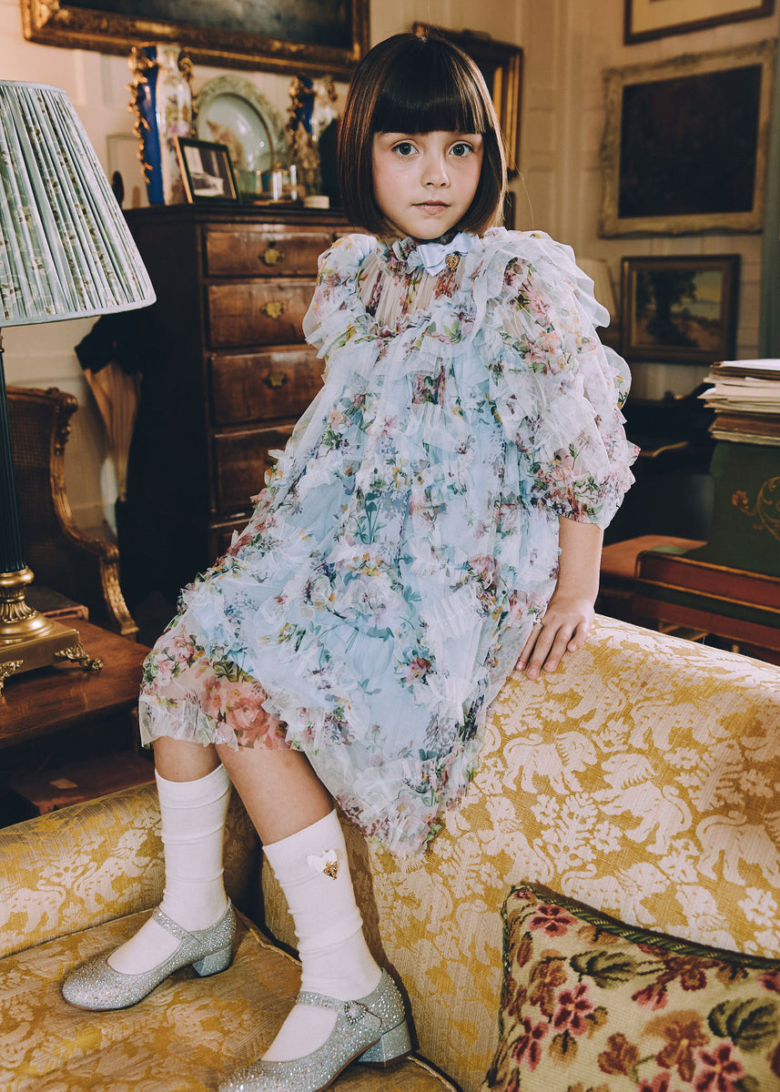 Luella Floral Tulle Dress Baby Blue – Angel's Face