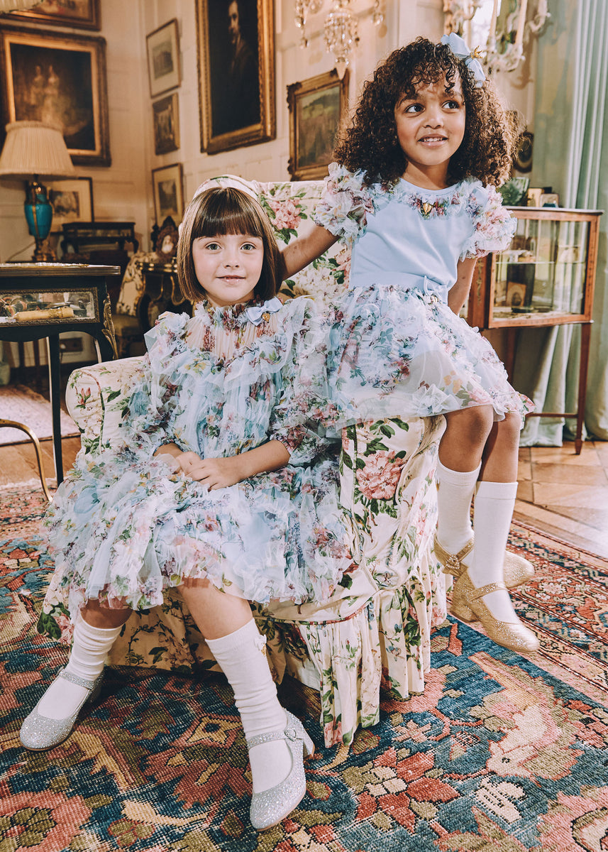 Luella Floral Tulle Dress Baby Blue – Angel's Face