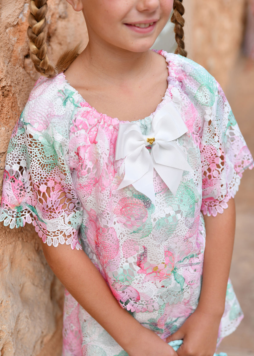 Maria Mix Printed Lace Top Snowdrop/Mix – Angel's Face