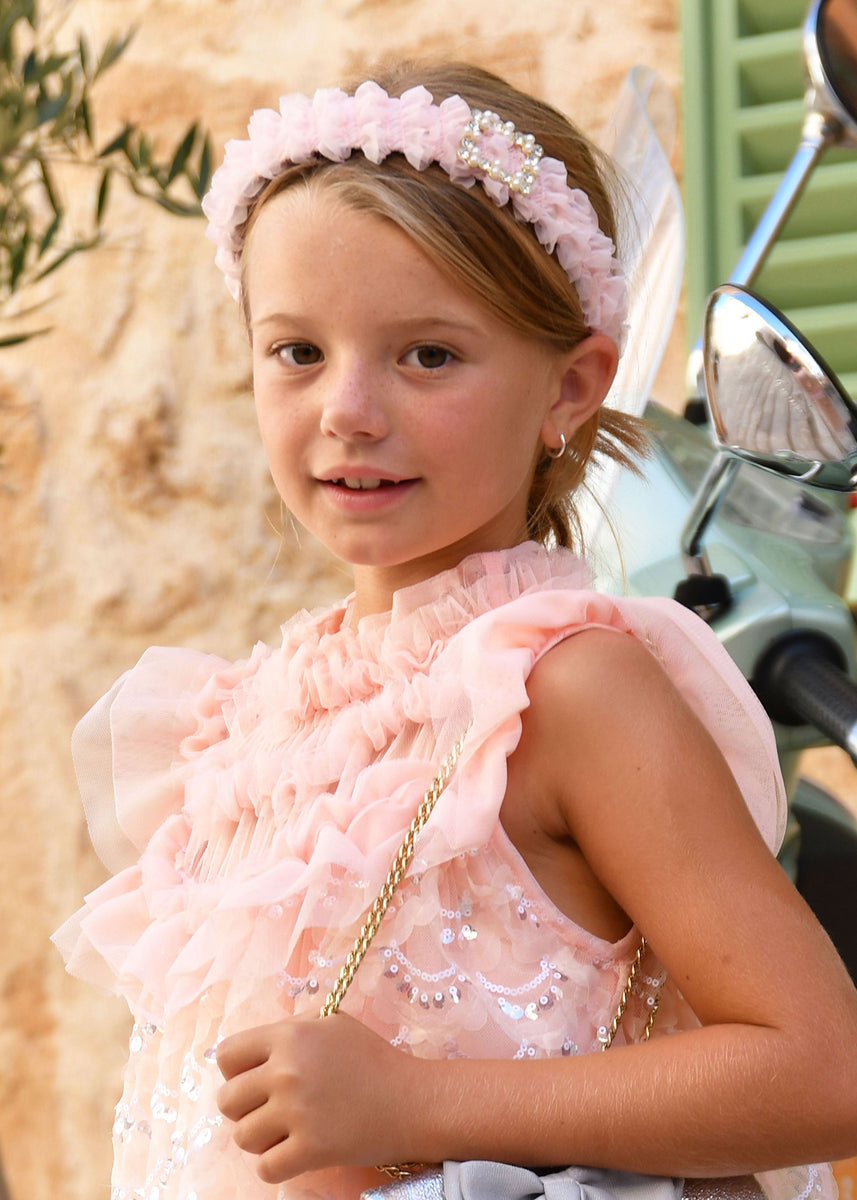 Rae Ruffle Aliceband Peach – Angel's Face