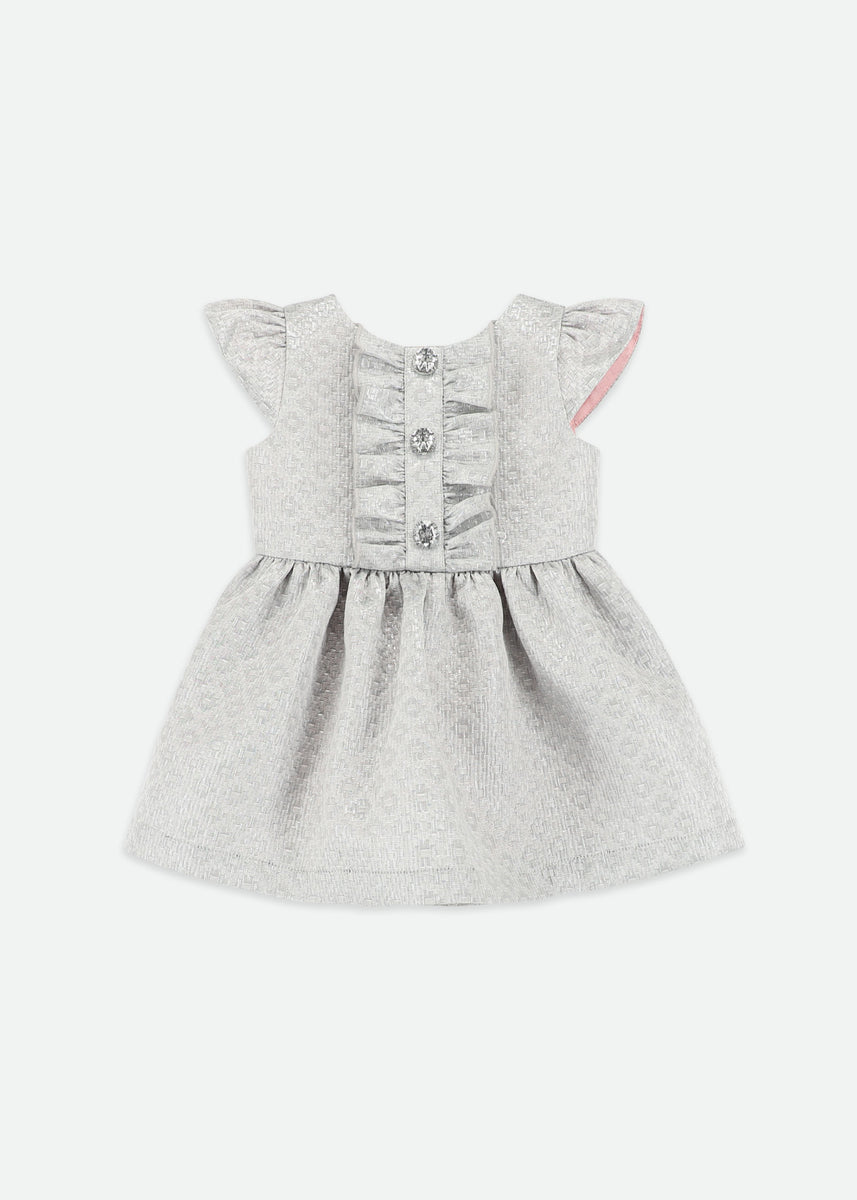 Rhiannon Baby Jacquard Dress Platinum – Angel's Face