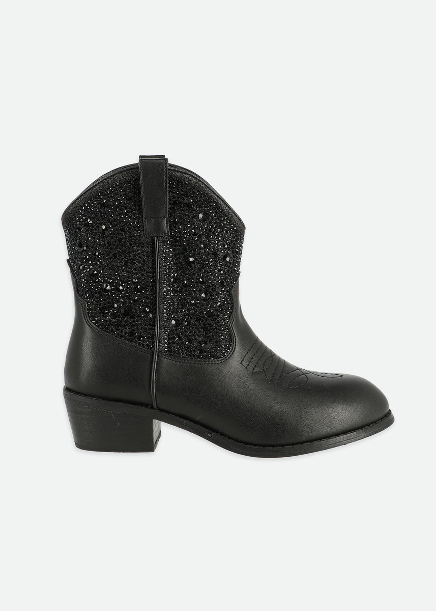 Rio Crystal Cowboy Boot Black – Angel's Face