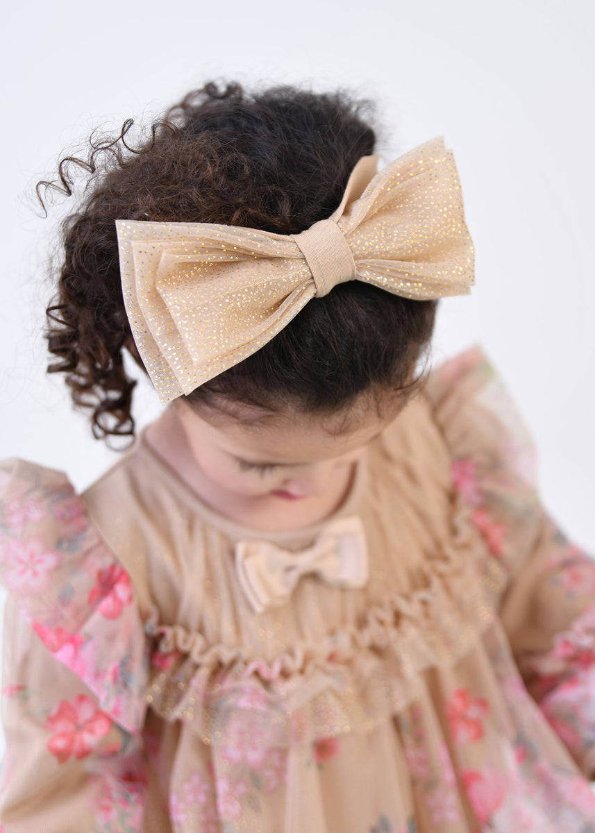 Tiff Sparkle Tulle Baby Headband Sand – Angel's Face